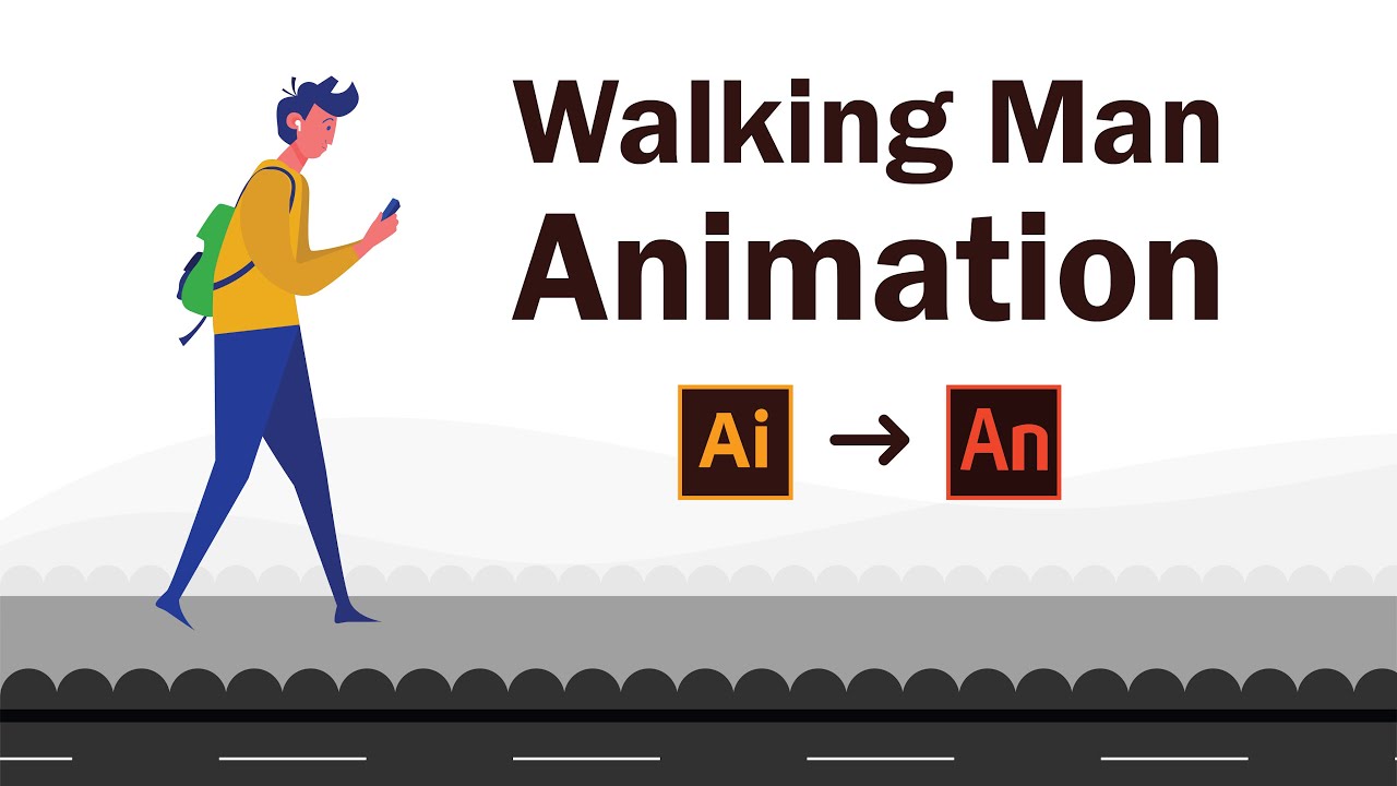 Walking Man Animation Illustrator to Animate - YouTube
