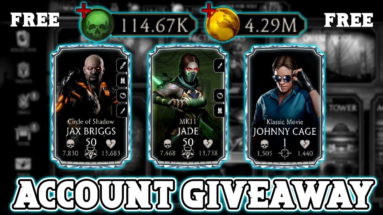 MK Mobile Account Giveaway | 100000 Souls Or 4 Millions Coins Giveaway ...