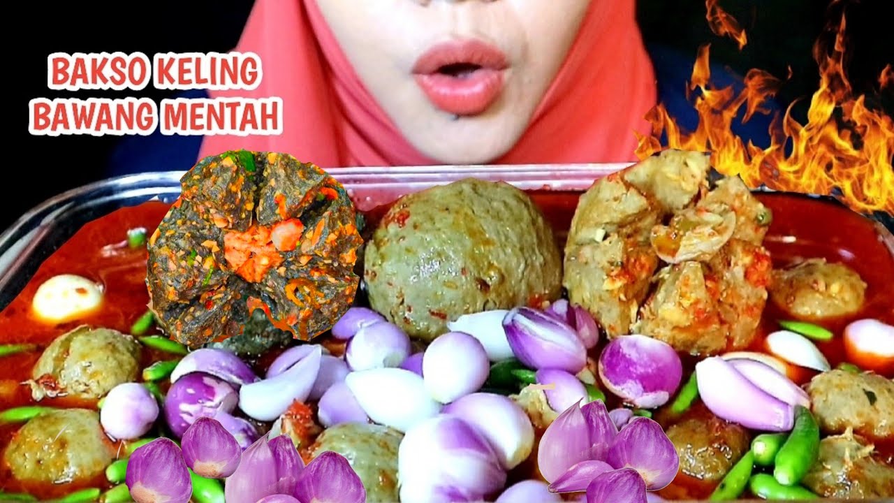 GAK KAPOK..!! MAKAN BAKSO PAKE BAWANG MENTAH,BAKSO KELING NYA THE BEST ...