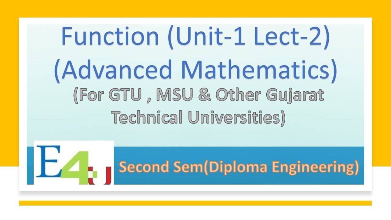 TERMINOLOGY OF FUNCTION | Unit-1 Lecture-2 | Advanced Mathematics ...