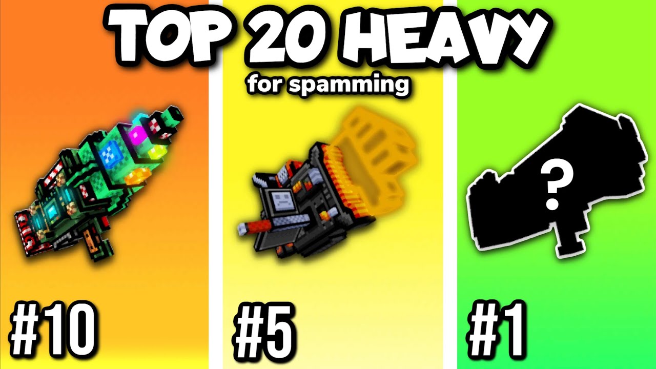 Top 20 HEAVY WEAPONS for *SPAM* in Pixel Gun 3D | August 2023 - YouTube
