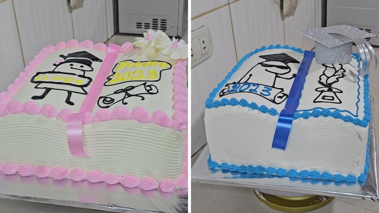 Como decorar pasteles de graduación en forma de libro fácil - YouTube