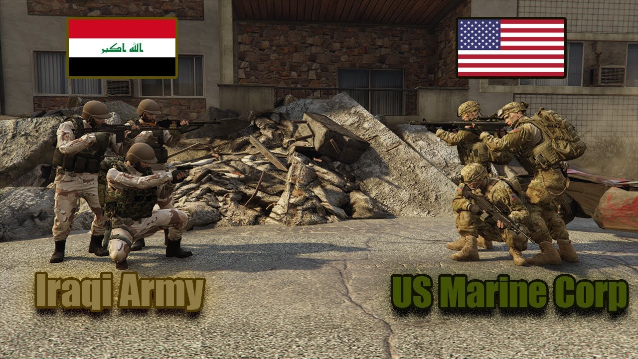 Iraqi Army VS USMC (LS at War) #3 | GTA 5 Military Mods - YouTube