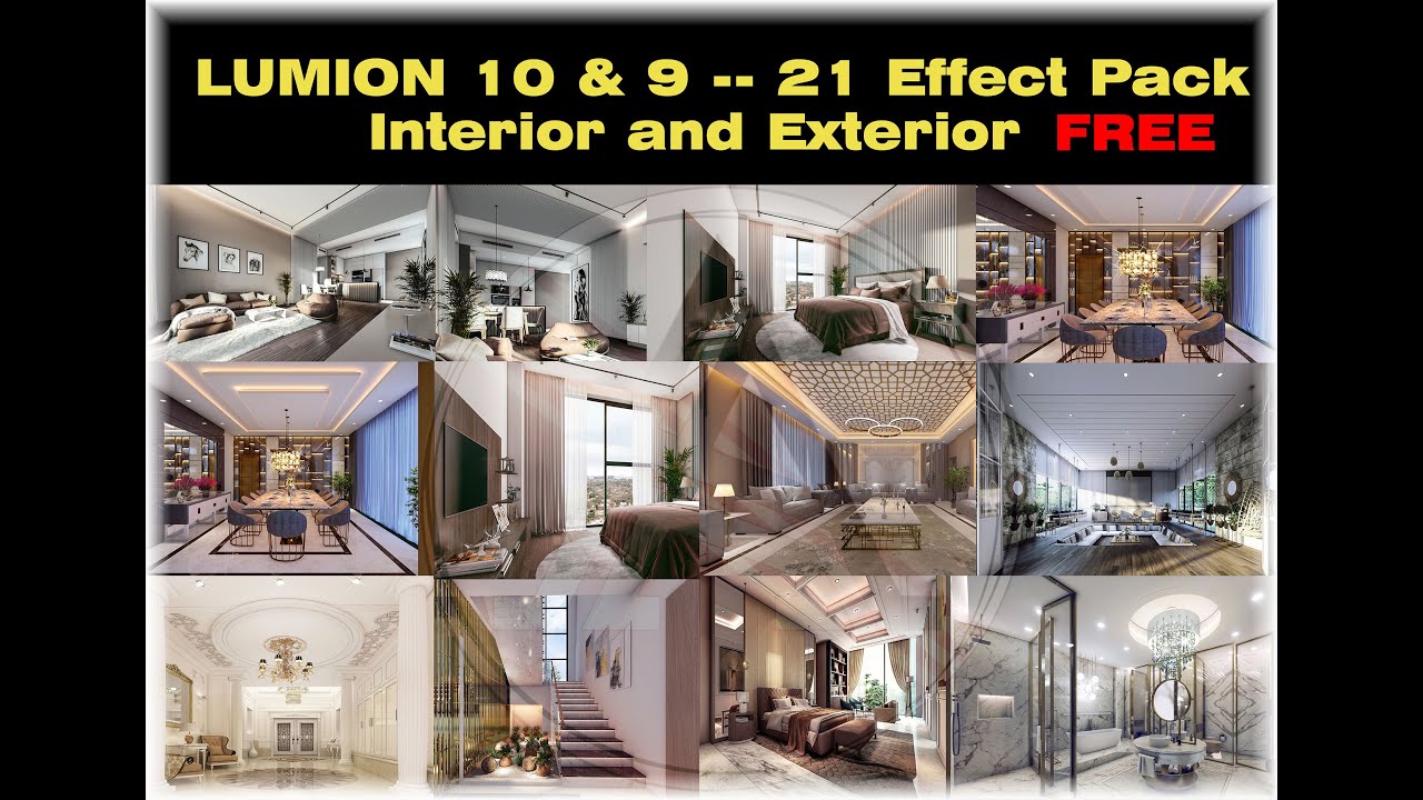 GIFT OF 2021 LUMION 10 & 9 --- 21 Presets pack interior and Exterior ...