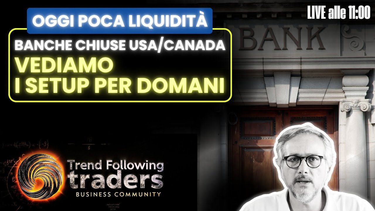Banche Chiuse USA/Canada: Liquidità Bassa Oggi - Vediamo i Setup per ...
