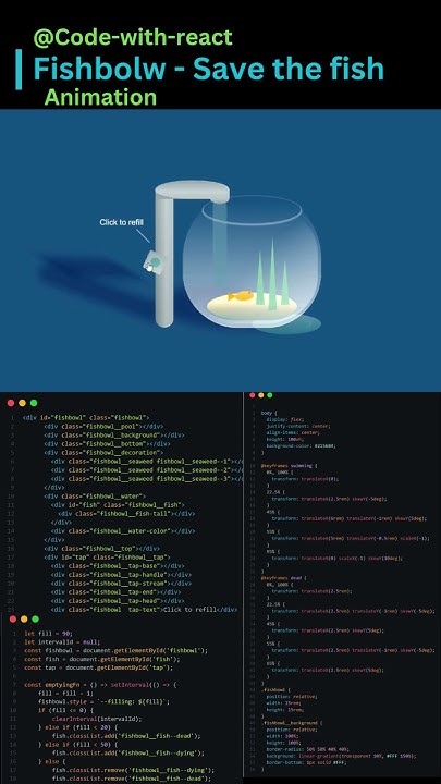 Fishblow-Save the fish Animation #code-with-react #shorts - YouTube