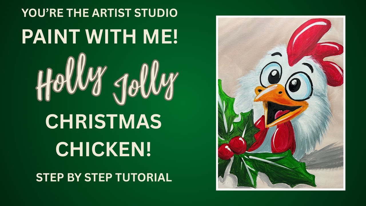 Christmas Chicken 🎄🐔 | Fun & Easy Acrylic Painting Tutorial for ...