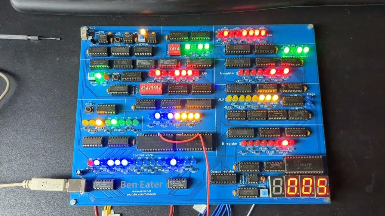 Ben Eater 8 Bit Computer Pcb Version Running Fibonacci Youtube
