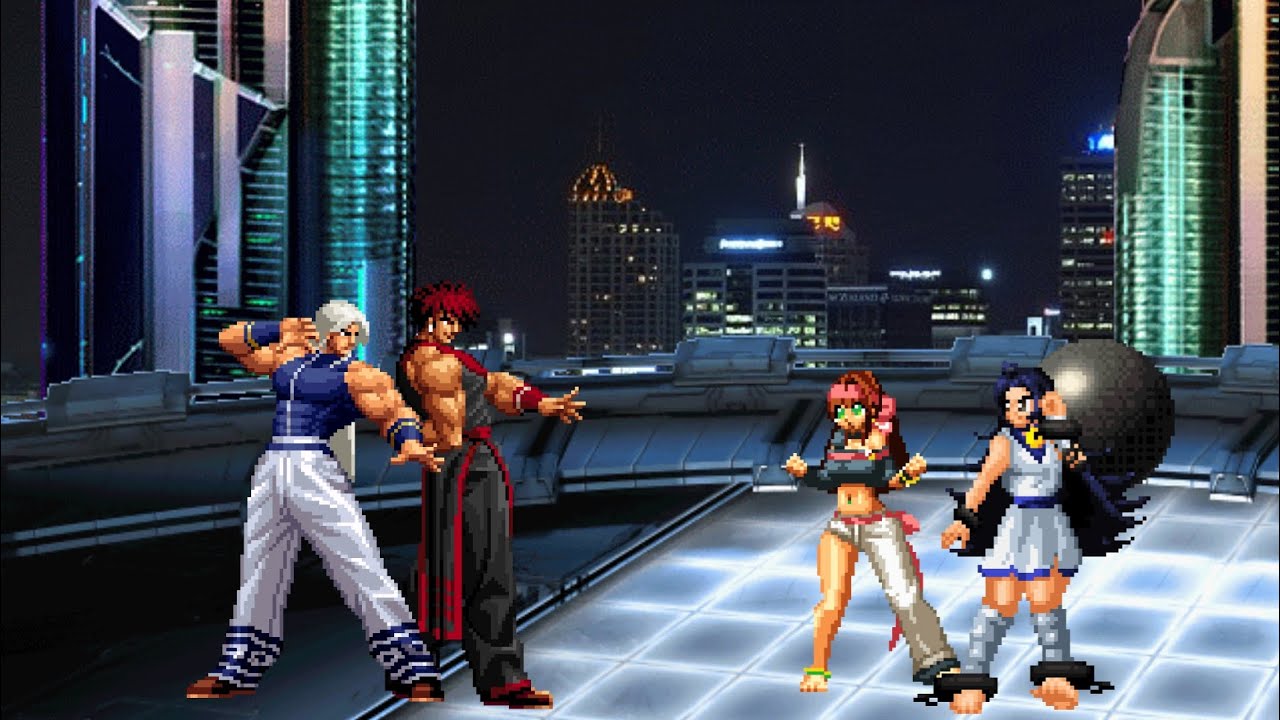 [KOF MUGEN] Kang Baedal and Jhun Hoon Vs Momoko and Lady Chang - YouTube