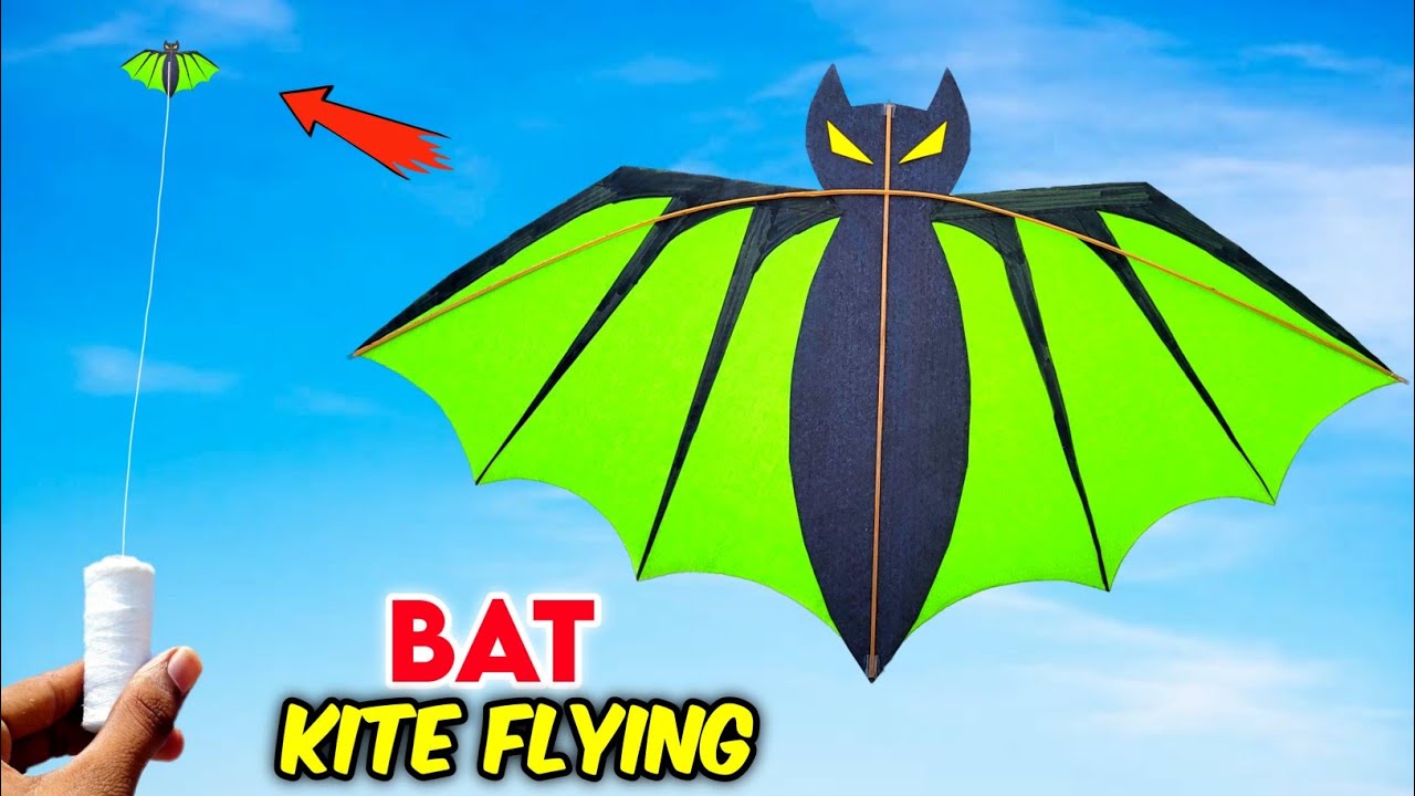 BAT kite making , how to make paper Bat / Dragon kite - YouTube