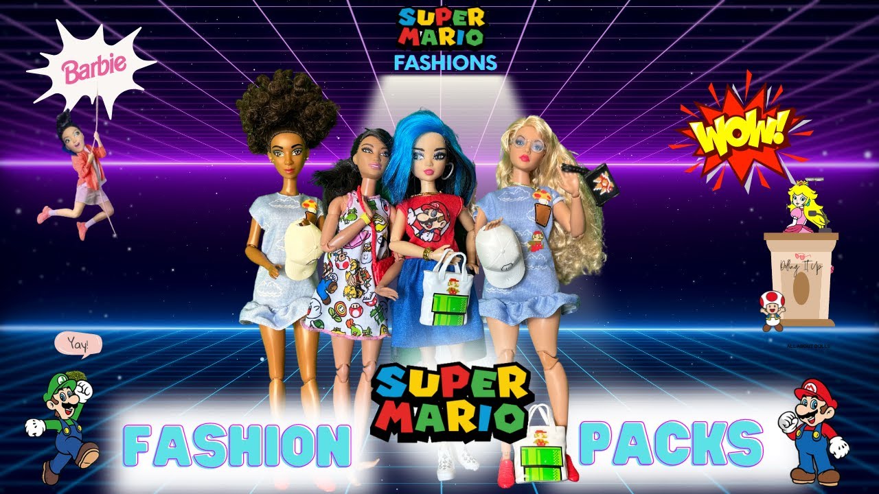 Let's Try These Barbie Mario Brothers Fashion Packs on the Dolls ...