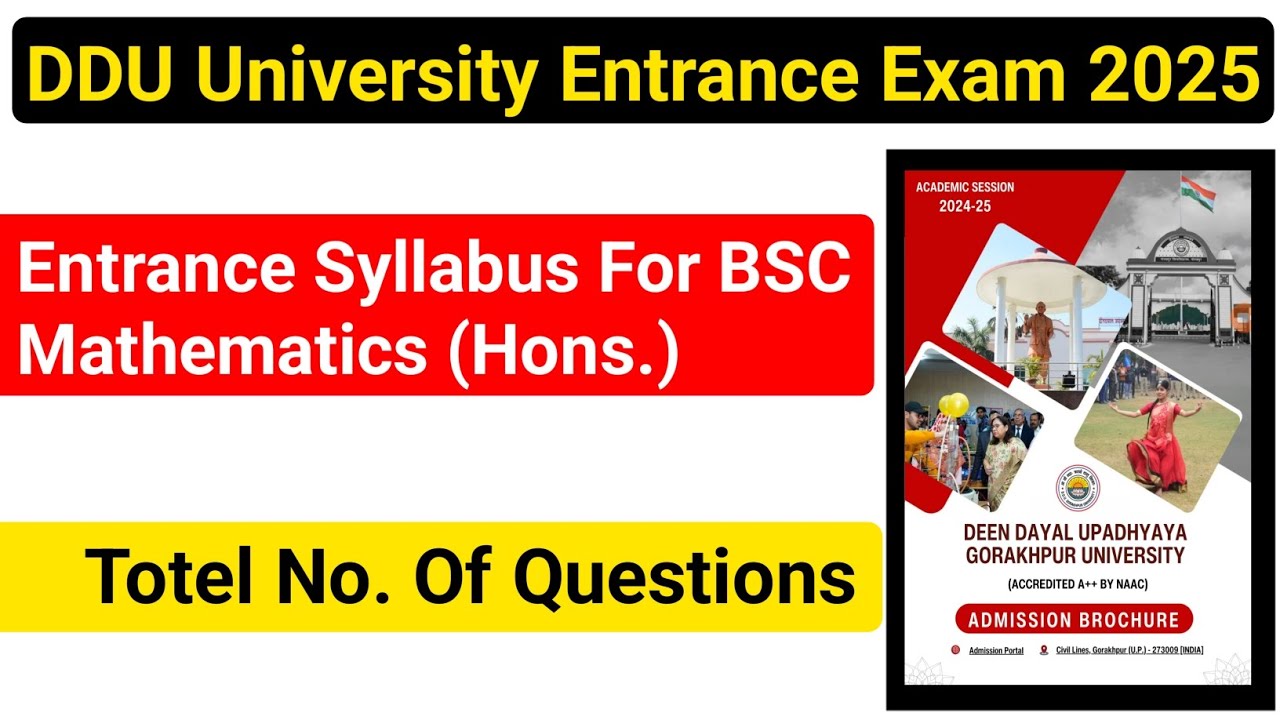 Entrance Syllabus for BSC Mathematics (Hons.) || DDU University ...