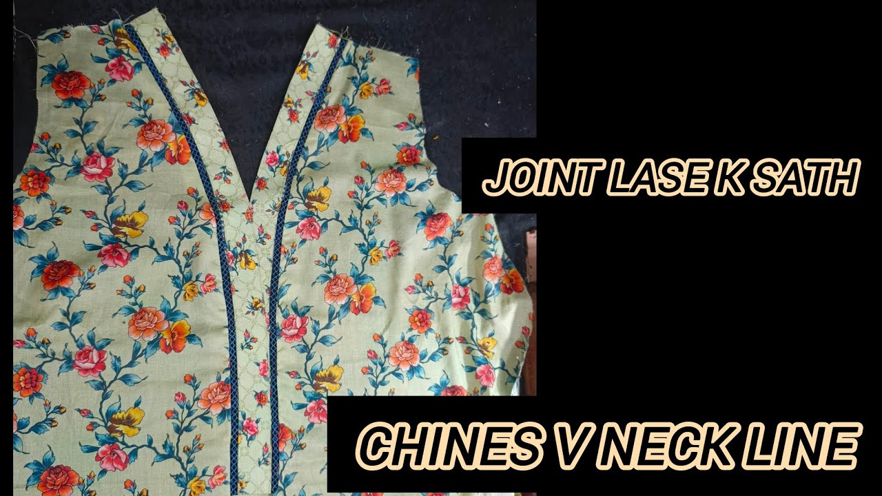 neck design with joint lace cutting & stitching@Tjstitchingideas - YouTube