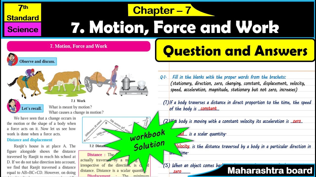 Motion, Force and Work | Question Answers | Class 7 | Science ...