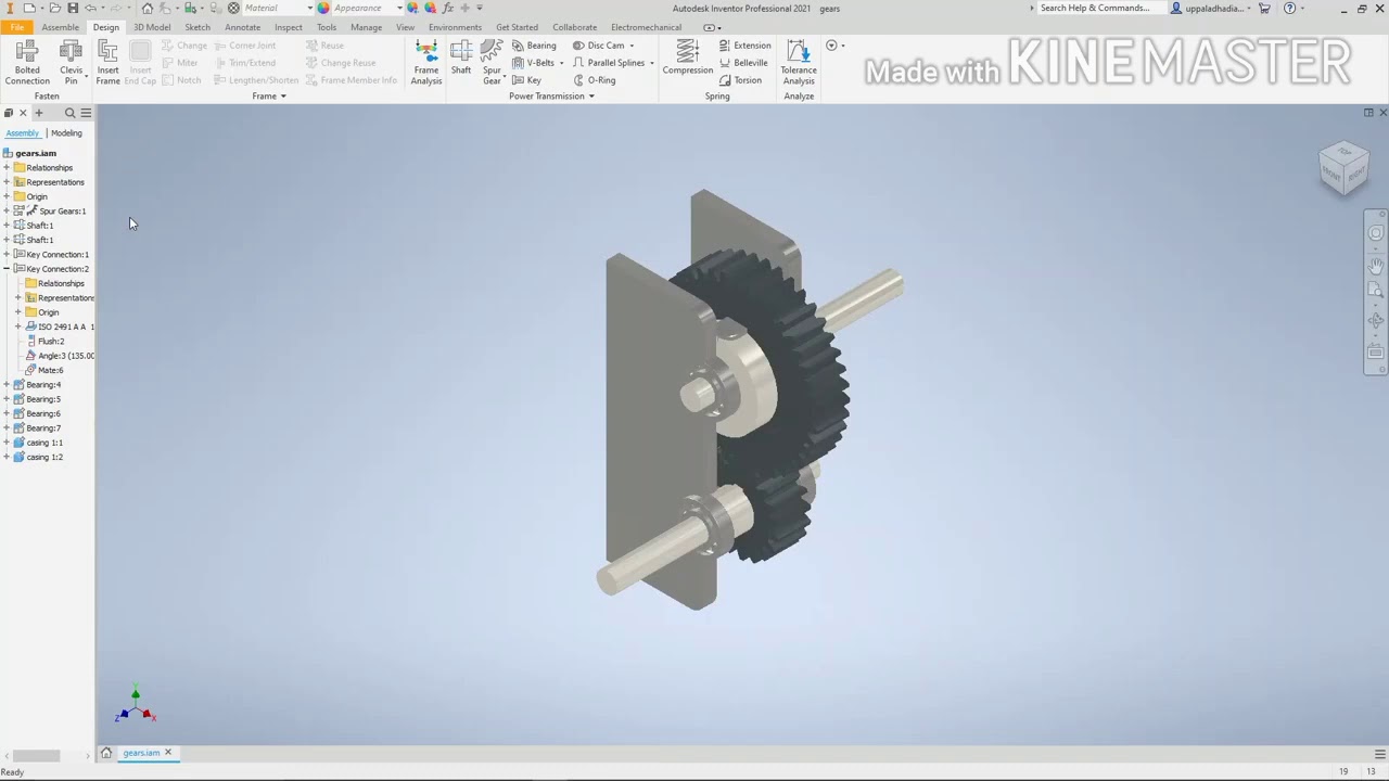 Gear Train Design using Autodesk Inventor - Project assignment for ...