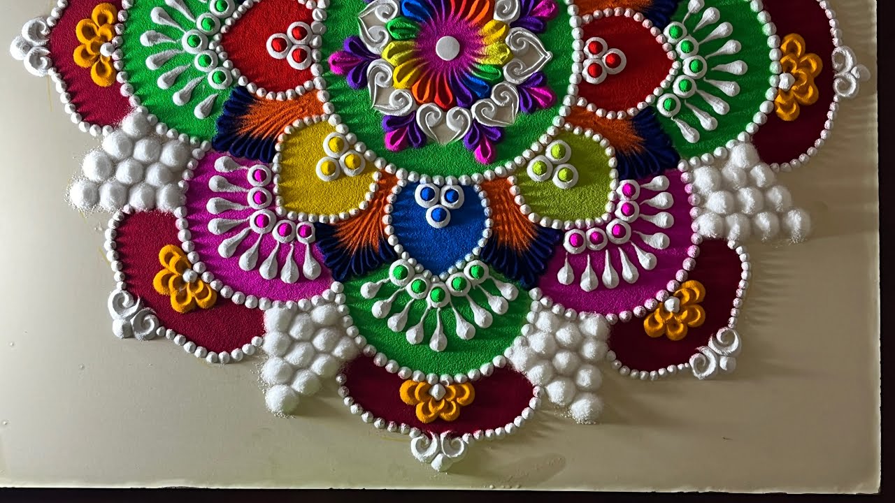 Big rangoli for diwali colourful attractive\Big rangoli designs for ...