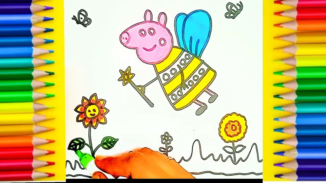 Peppa Pig Honey Bee Drawing And Colouring For Kids | #easydrawing ...