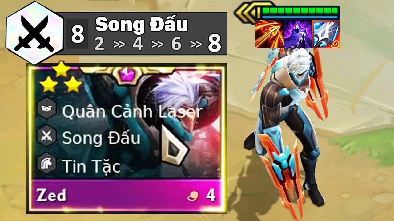 GẶT CHUỐI VỚI CON QUÁI VẬT ZED 3 SAO + 8 SONG ĐẤU TĂNG 300% TỐC ĐỘ ĐÁNH TẠI ĐTCL MÙA 8 - YouTube