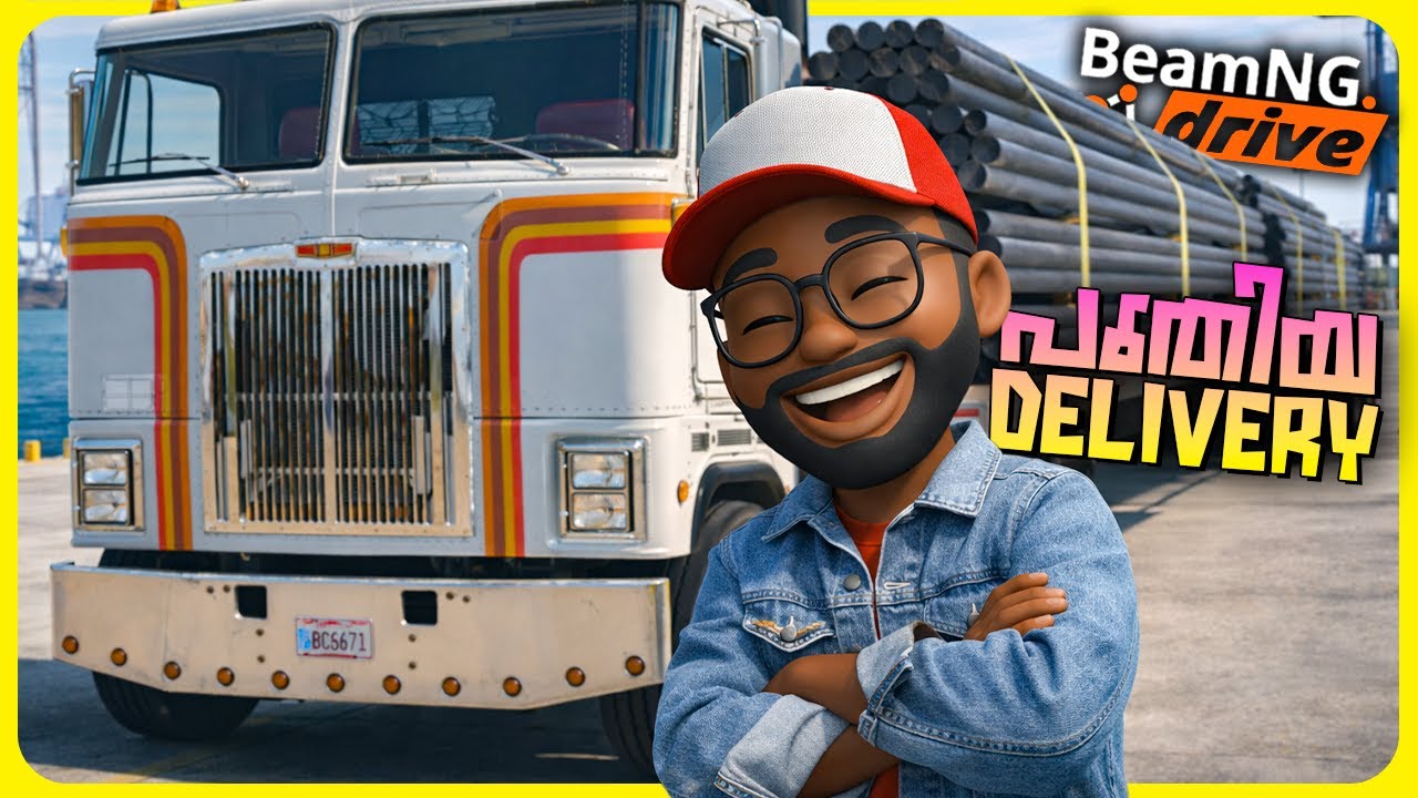 Day 1 Trucking 🔥 Long Trailer, Heavy Load 🤯 BEAMNG Malayalam - YouTube