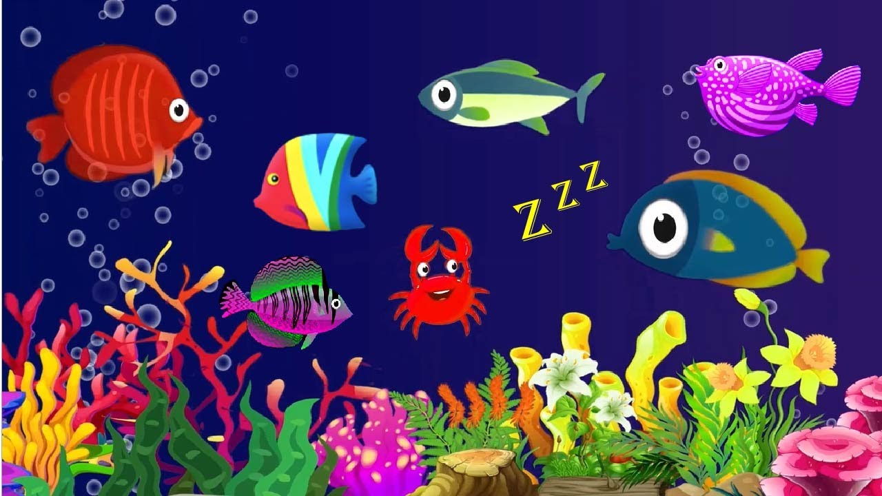 Calming Undersea Animation Baby Lullaby 🐟 Soothing fishes 🐟 Baby sleep ...