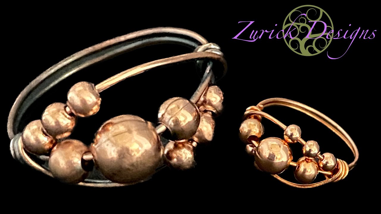 Wire Wrapping Tutorial- Bubbly Copper Beaded Fidget Ring - YouTube