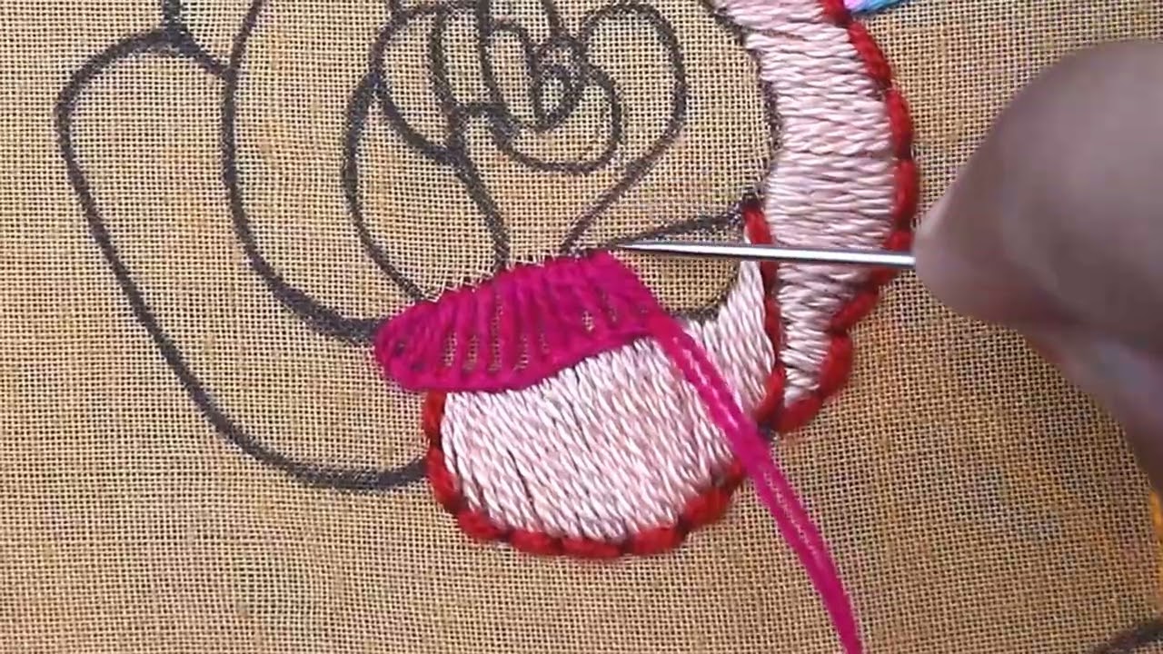 🌹 creative hand embroidery rose flower design 🚩 colorful rose ...