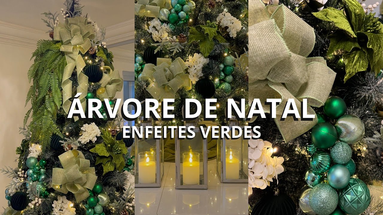 ÁRVORE DE NATAL COM DECORAÇÃO VERDE 2024 | decoração de natal, papai ...