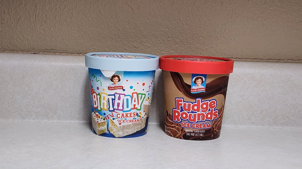 new Little Debbie birthday cake and fudge rounds ice-cream - YouTube