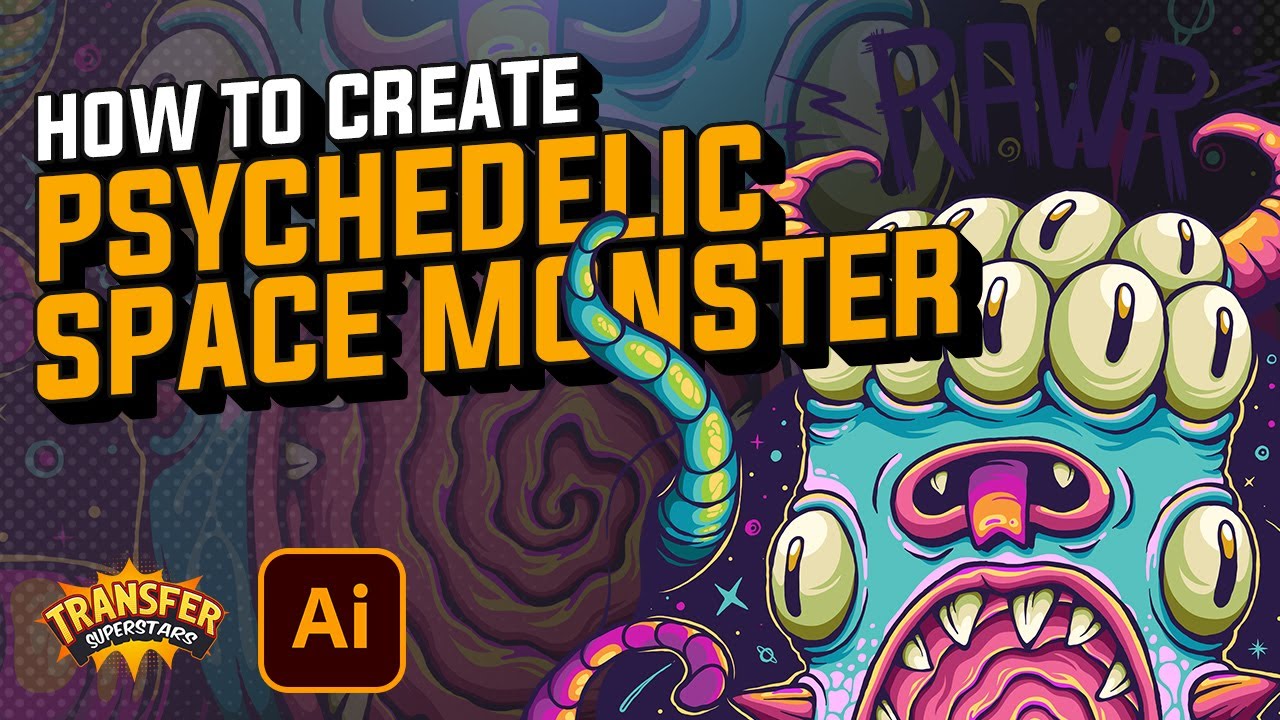 Psychedelic Space Monster in Illustrator | Sketch Tutorial Pt 1 - YouTube