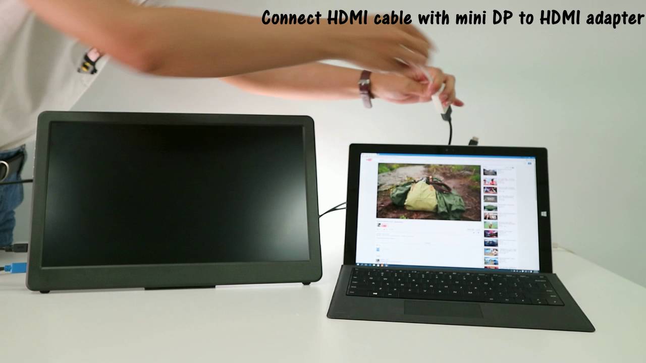 【Gechic On-Lap 1503H FHD IPS Portable Monitor + SURFACE PRO】 - YouTube