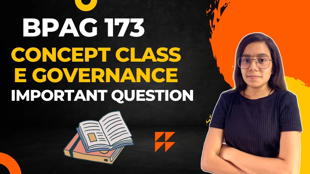 BPAG 173 | Important question | E governance | IGNOU WALAY CONCEPT ...