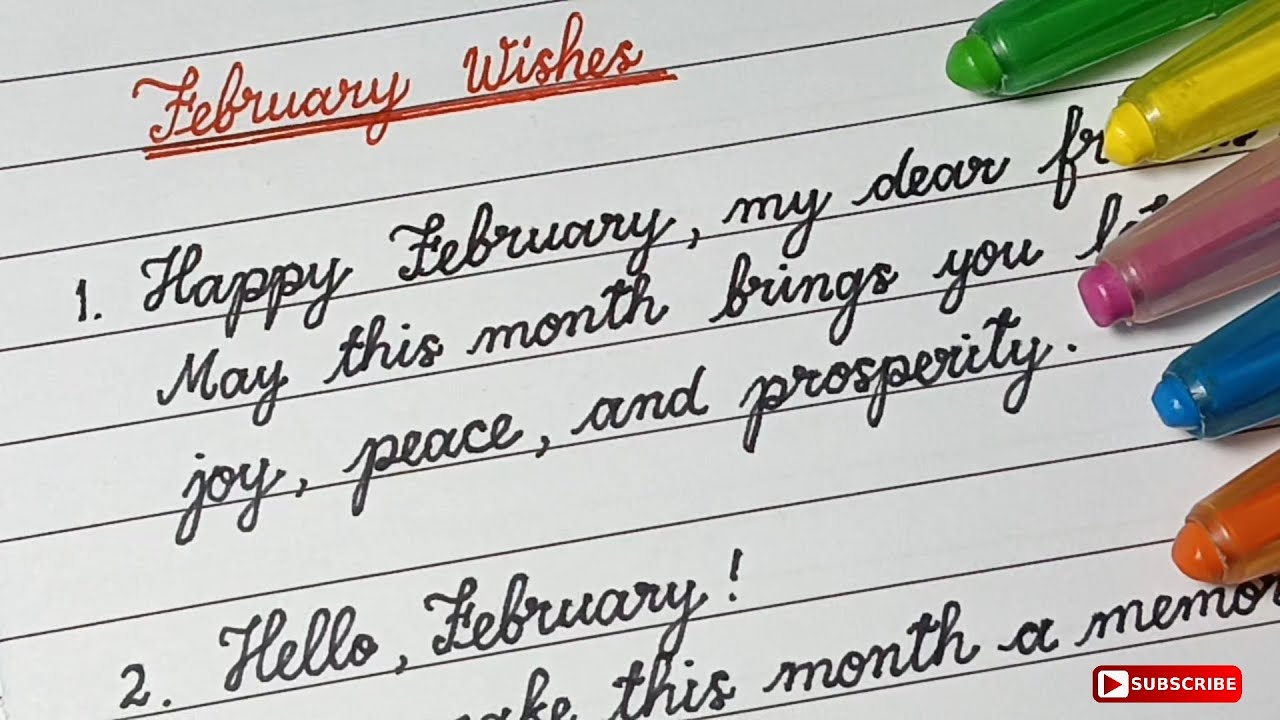 Cursive Writing Practice | Neat Cursive Handwriting | February Wishes ...
