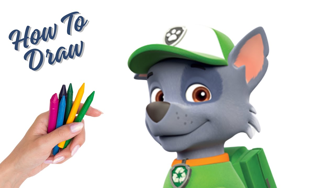 How to draw Rocky - Paw Patrol Mighty Movie || Easy drawing for kids ...