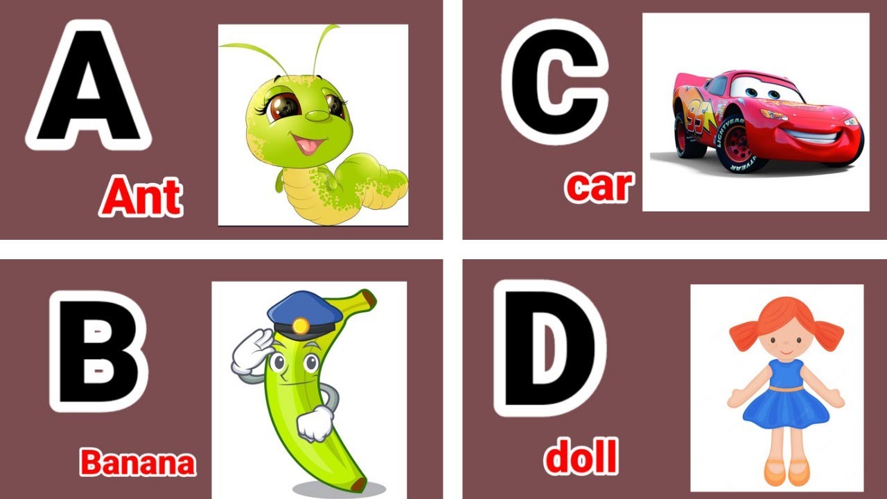 abcd, alphabets | a for apple b for banana c for car | abc learning for ...