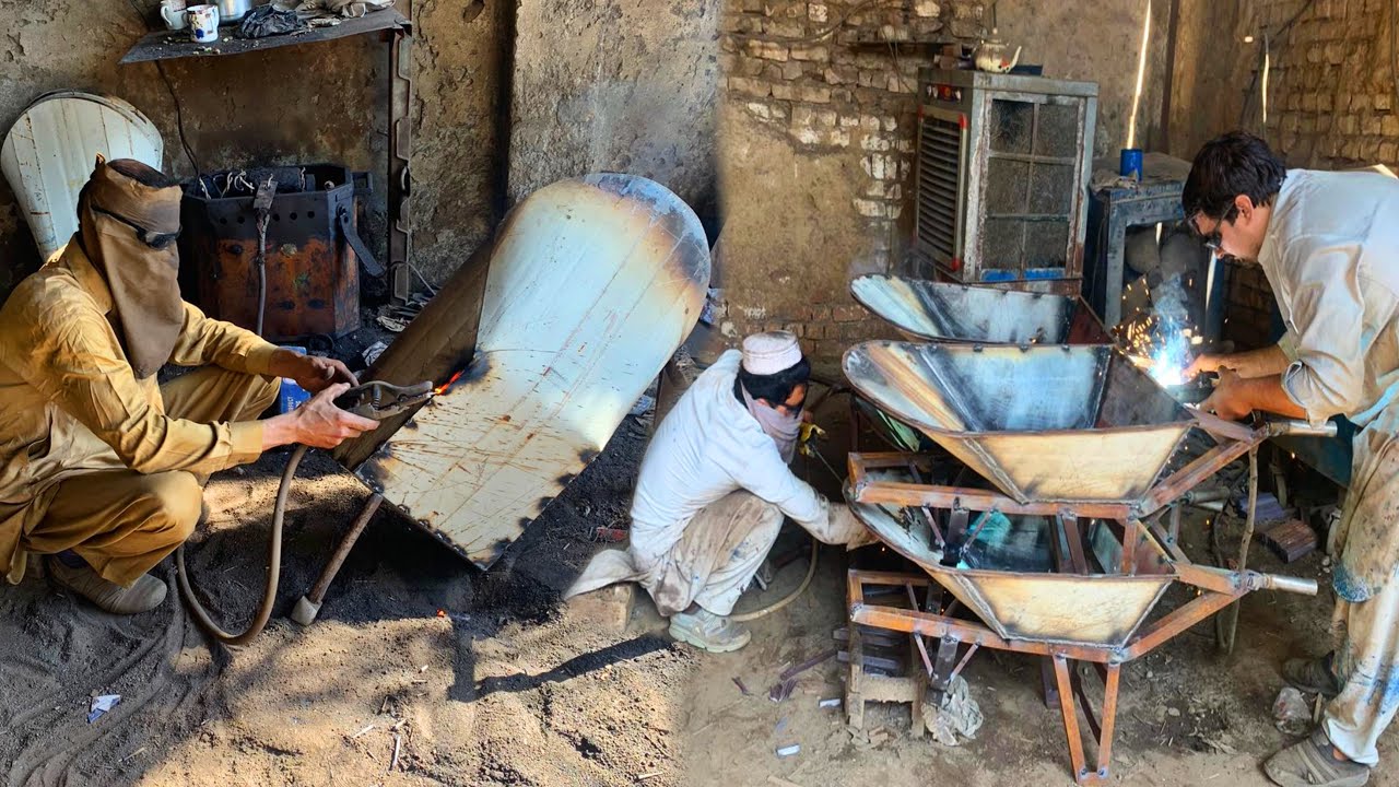 How To Local Factory mades 500cc Reuse oil Old drum wheelbarrows/200cc ...