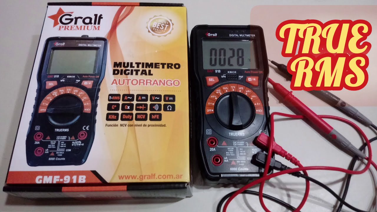 TRUE RMS vs RMS / Multímetro GRALF 91B True-Rms vs Pinza Amperométrica ...
