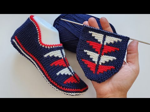 İki şiş dikişsiz kilim desenli patik ✅️ #dikişsizikişişpatik ✅️ @divapatik