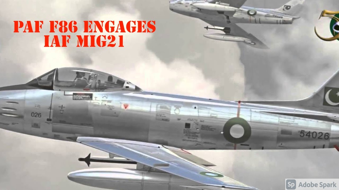 PAF F86 sabres engage and shoot down IAF mig21 - 1971 war recreation ...