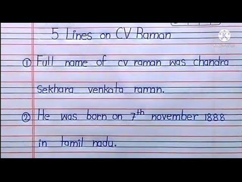5 lines on CV Raman in English | 5 lines essay on CV Raman in English ...