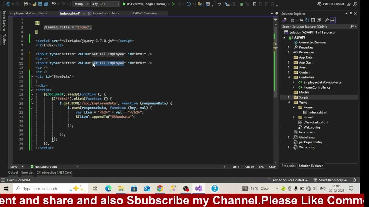 Class 2 How to use Consuming Data in ASP NET WEB API - YouTube