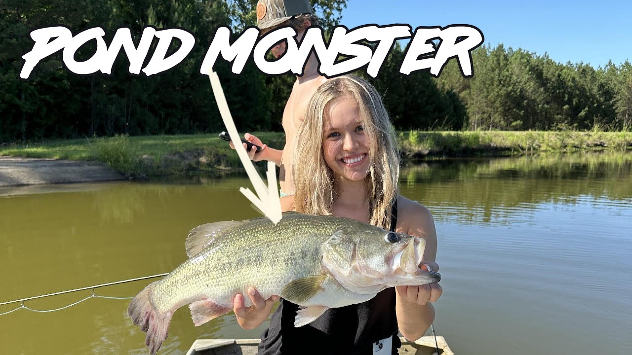 She caught the pond monster! - YouTube
