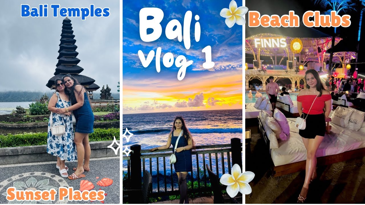 BALI VLOG #1 🌊🌸exploring Famous Finns BeachClub, Tanah Lot Temple, Ulun ...