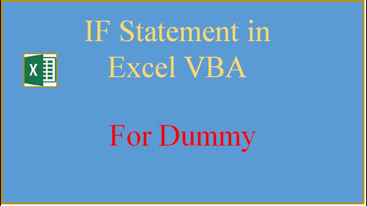 IF Statement In Excel VBA YouTube if-statement-in-excel-vba-youtube