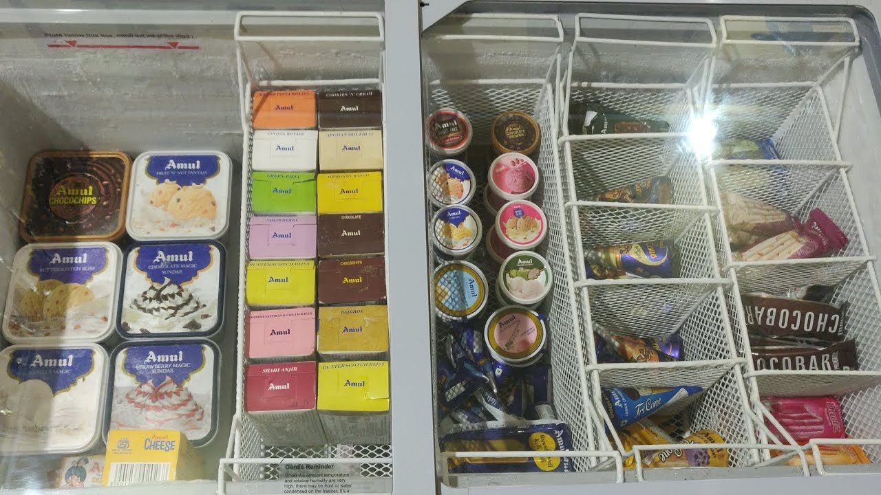 Blue Star GT410NE Glass Top Freezer Amul Icecream #amul #bluestar - YouTube