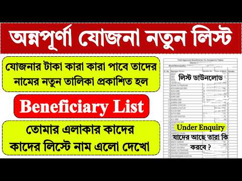 Annapurna Yojana New Beneficiary List | annapurna bhandar list | annapurna bhandar status |