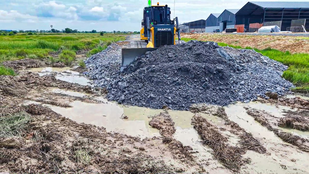 Full Completion 100%! SHANTUI Dozer Building Road Connection & Landfill ...