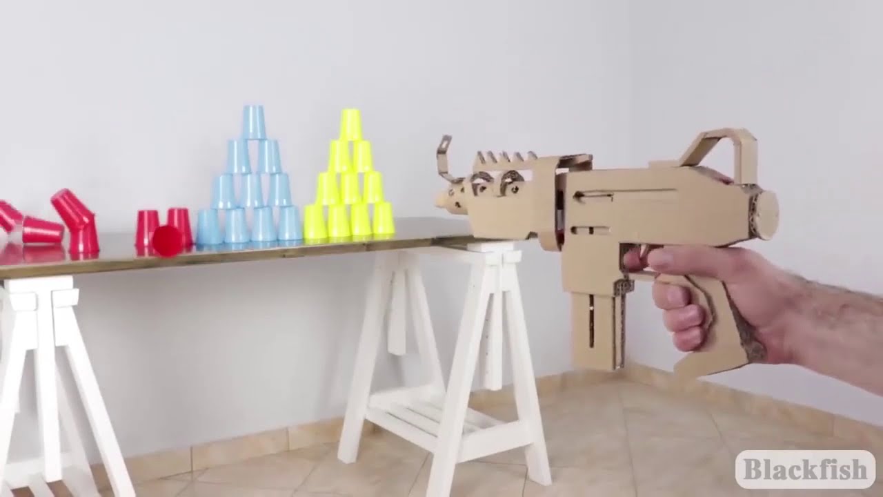 26 Amazing CARDBOARD GUN Overview Pull to Eject DIY Cardboard Gun TOY ...