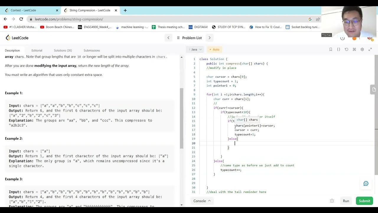 Leetcode 443 String Compression Youtube