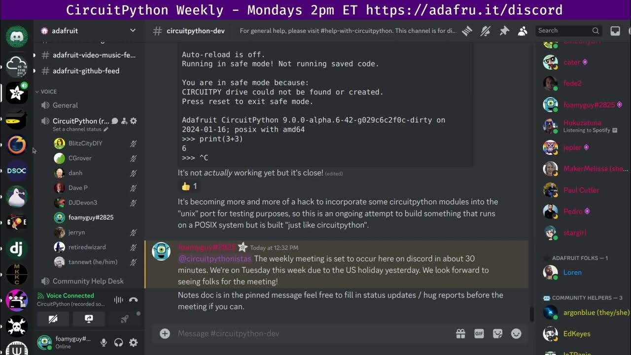 Circuitpython Weekly Meeting For January 16 2024 Adafruit Youtube
