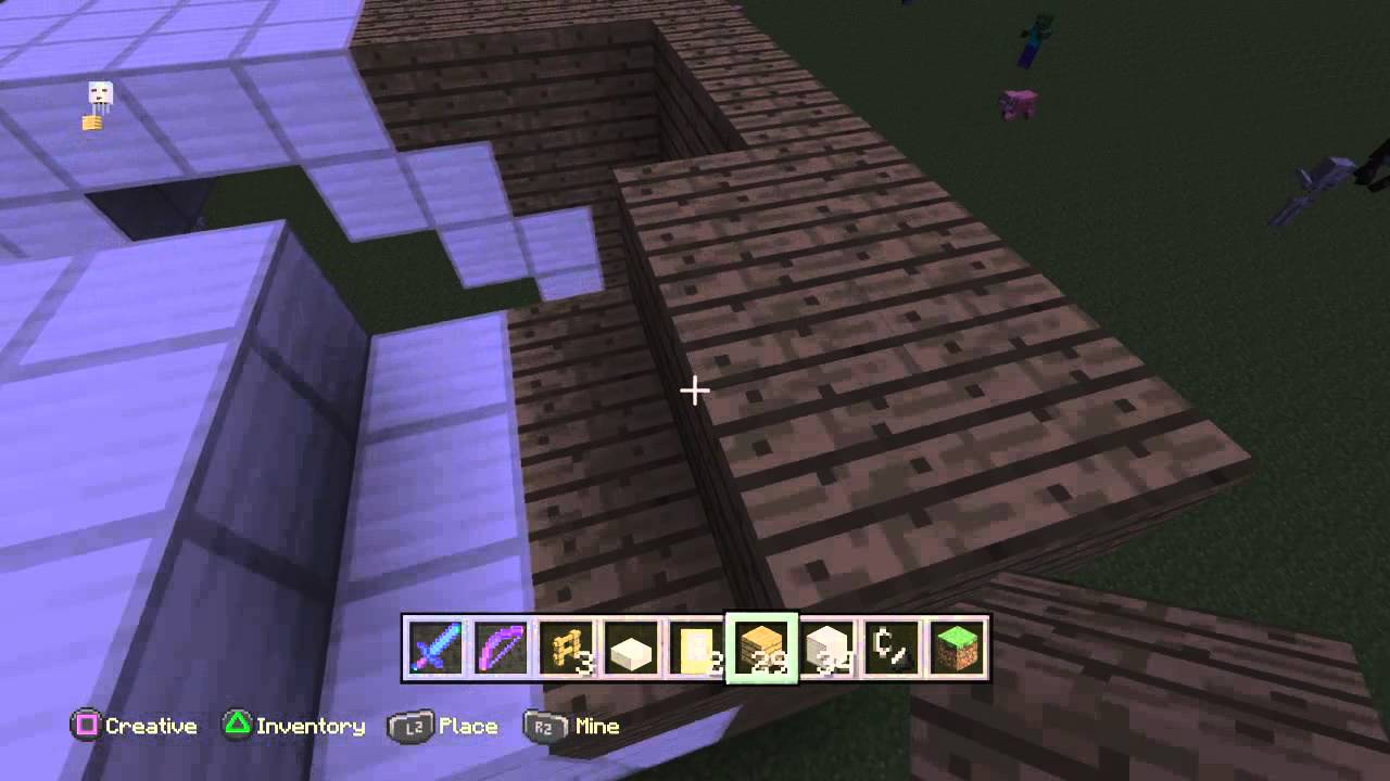 Minecraft PS4 Edition building a house part 1 (Main entrance) - YouTube